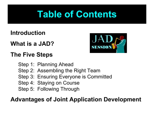 5 Steps To Effective Jad Sessions | PPT | IT and Internet Support ...