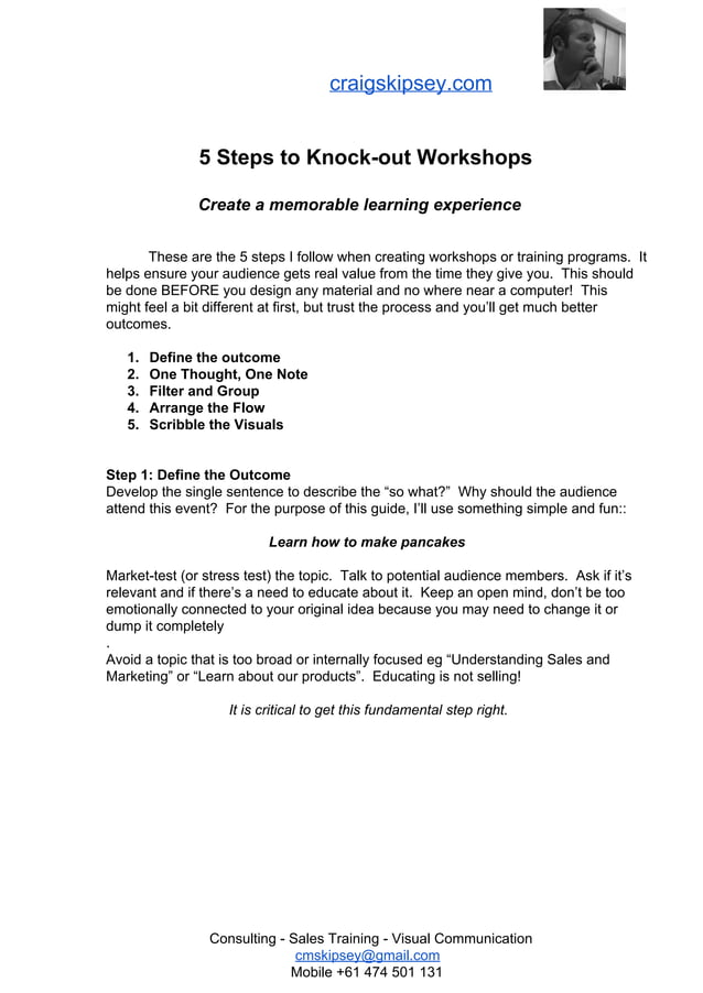 5 Steps to Knock-out Workshops | PDF