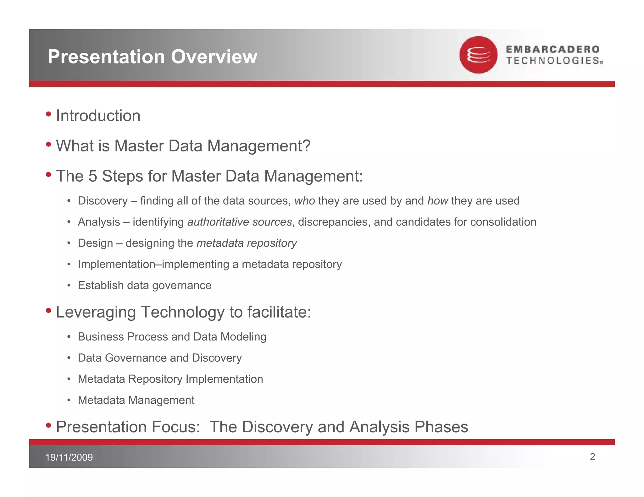 5 Steps To Master Data Management | PDF