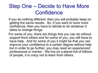5 steps to more confidence | PPT
