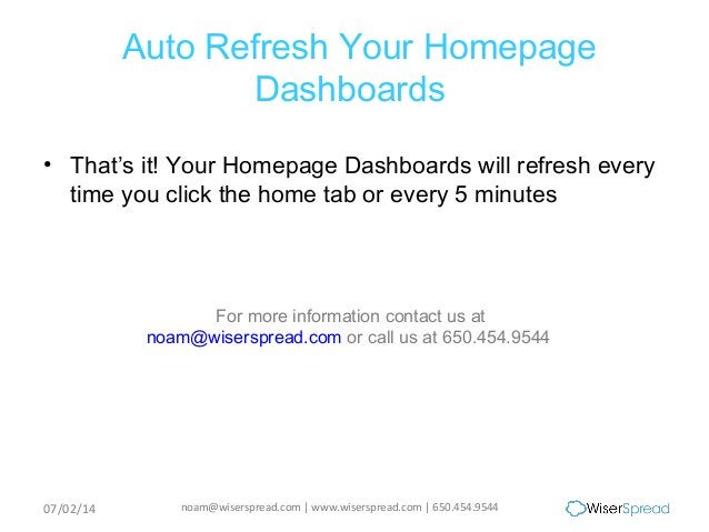 5 Steps to Auto Refresh Dashboard Data Using Salesforce.com