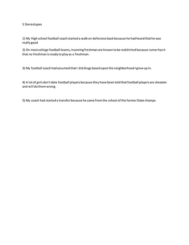 5 stereotypes | DOCX