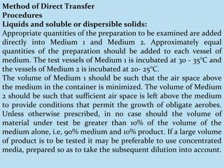 5 sterility test jntu pharmacy | PPT