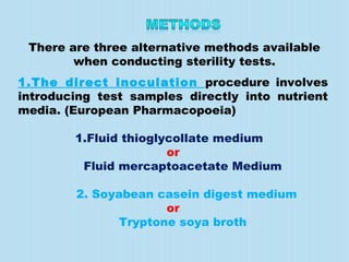 5 sterility test jntu pharmacy | PPT