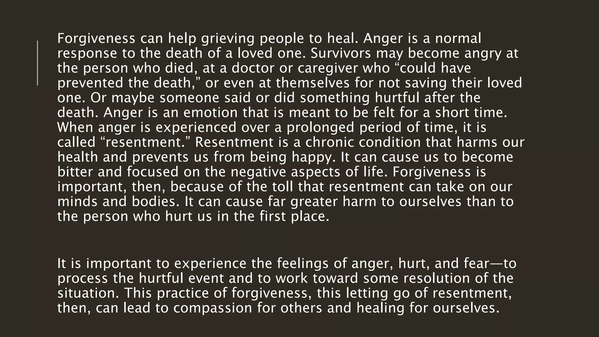 5 Stages of Grief, 4 Steps to Forgiveness and their connection | PPT