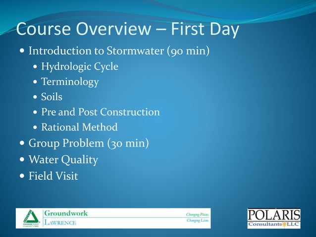 Gorundworks Stormwater Training Day 1 | PPT