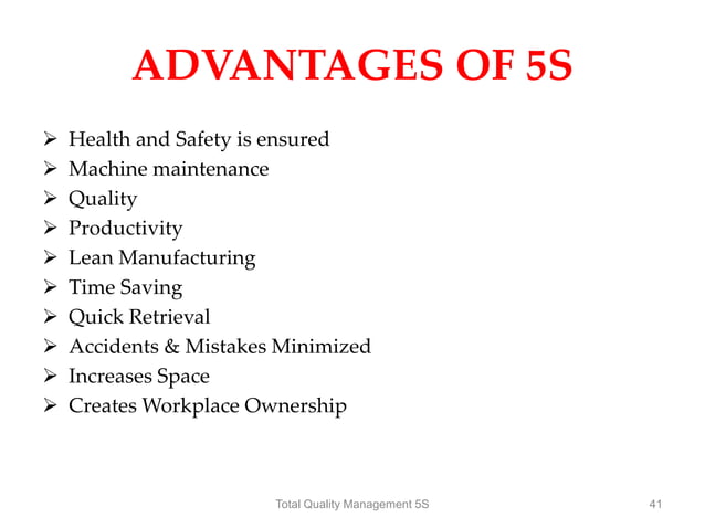 5S Priciples TQM-Total Quality management