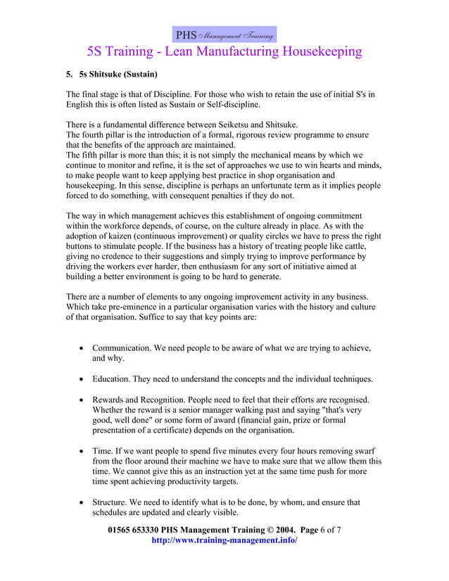 5s training | PDF