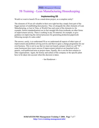 5s training | PDF