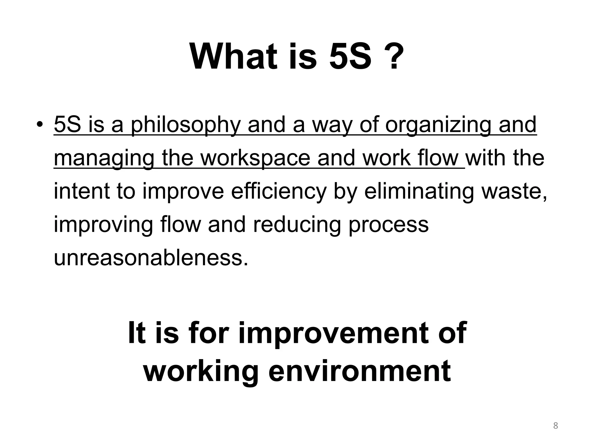 5S training presentation for the Safety management System | PDF