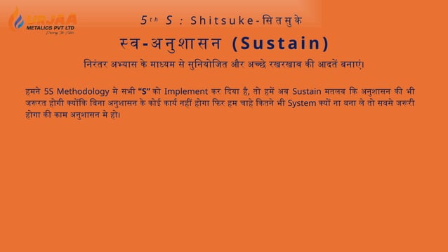 5'S Training at workplace presentation in Hindi | PPTX