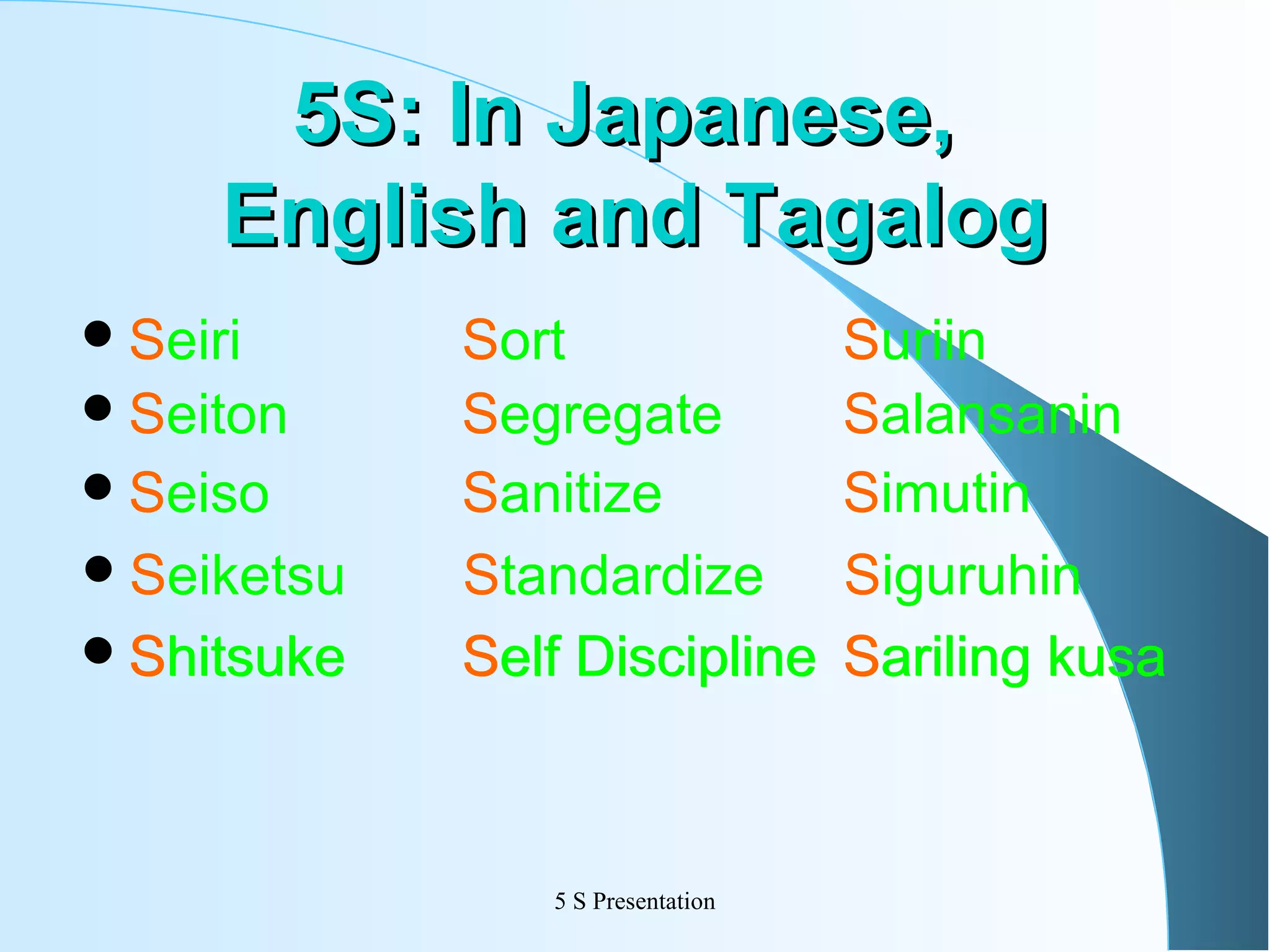 5 s training_presentation_071406 | PPT