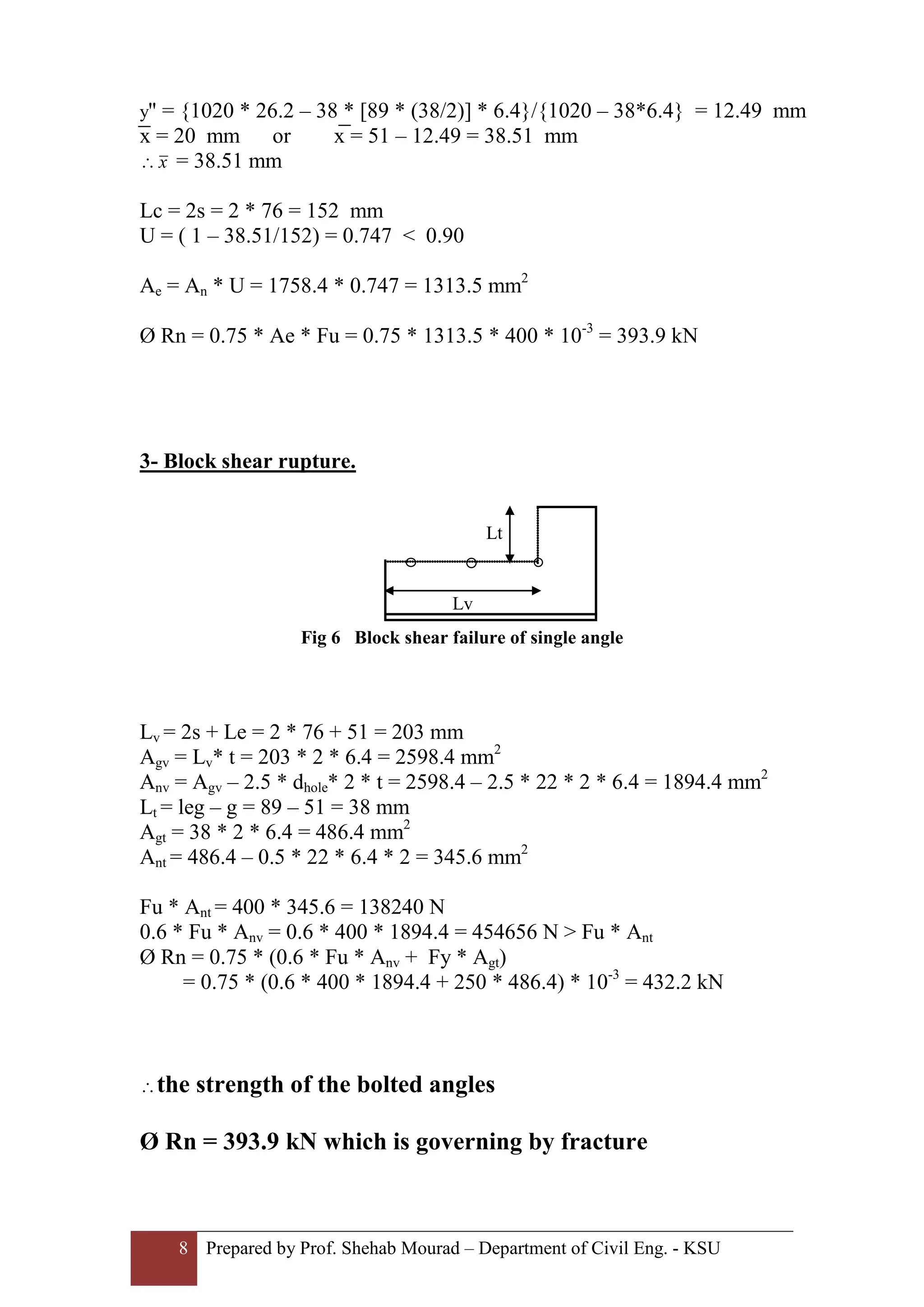 05-Strength of Double Angle Bolted Tension Members (Steel Structural ...