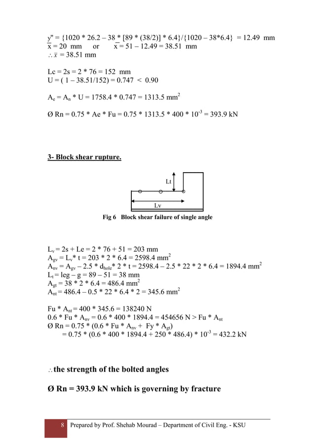 05-Strength of Double Angle Bolted Tension Members (Steel Structural ...