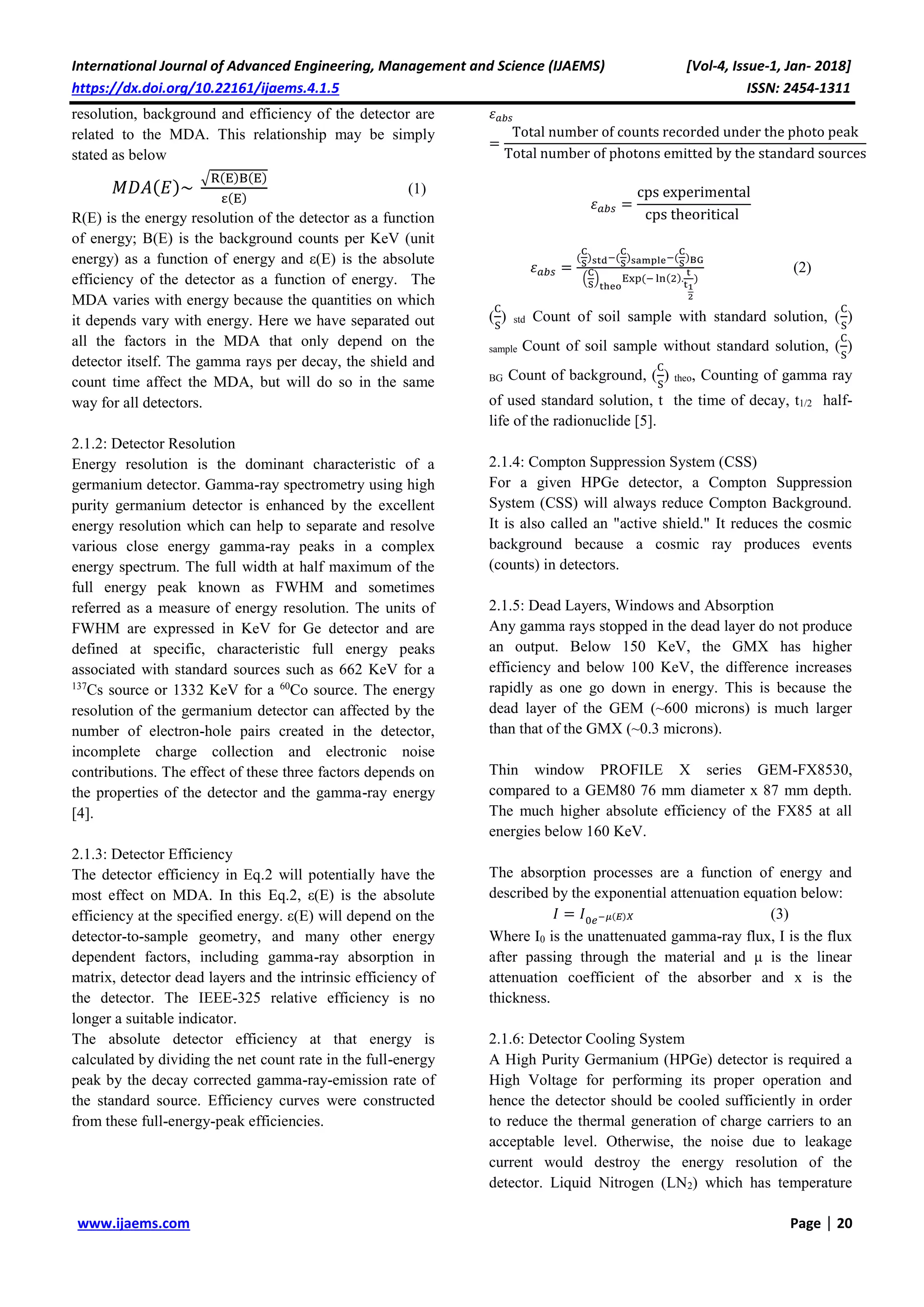 Study of a Laboratory-based Gamma Spectrometry for Food and ...