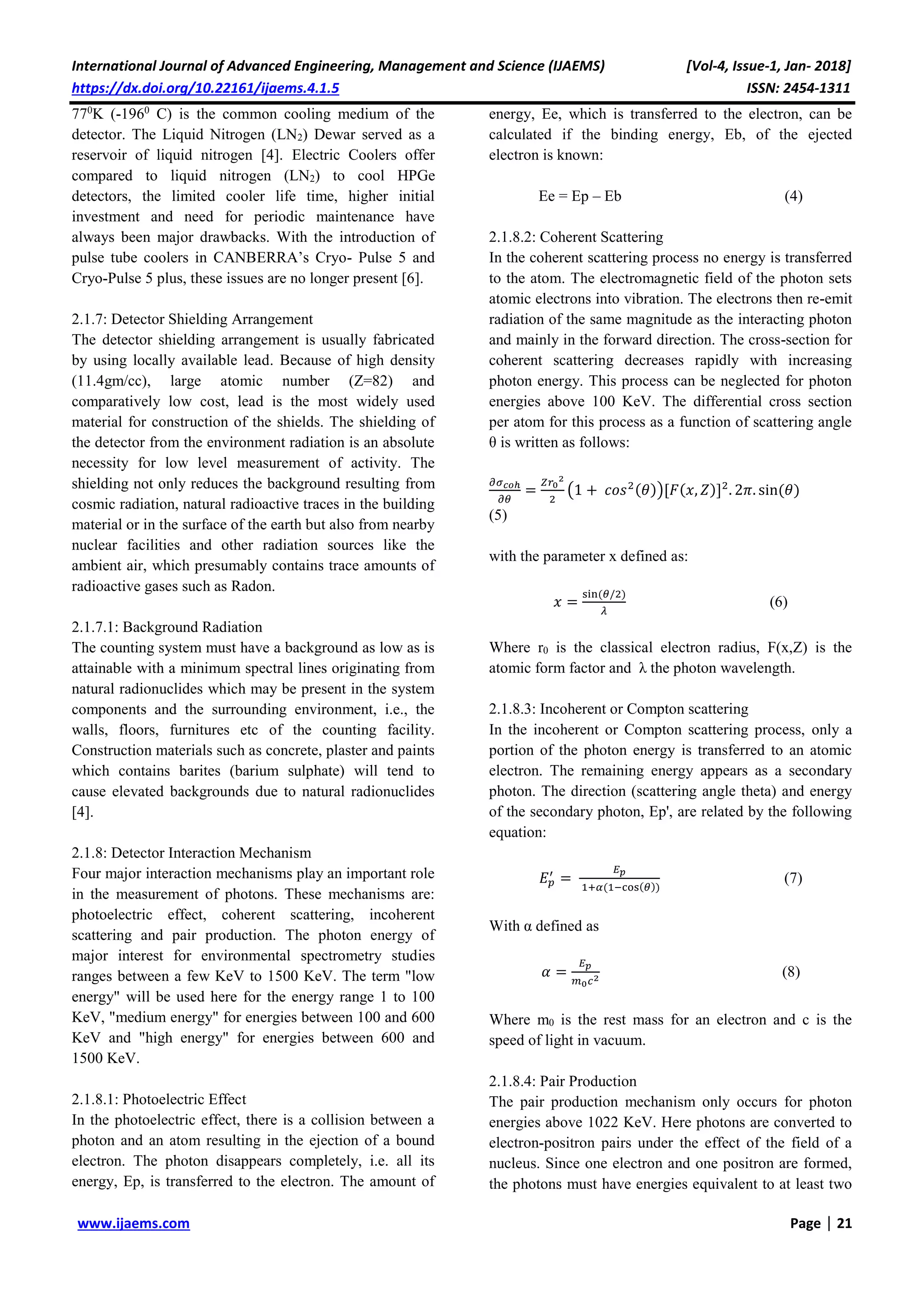 Study of a Laboratory-based Gamma Spectrometry for Food and Environmental Samples | PDF