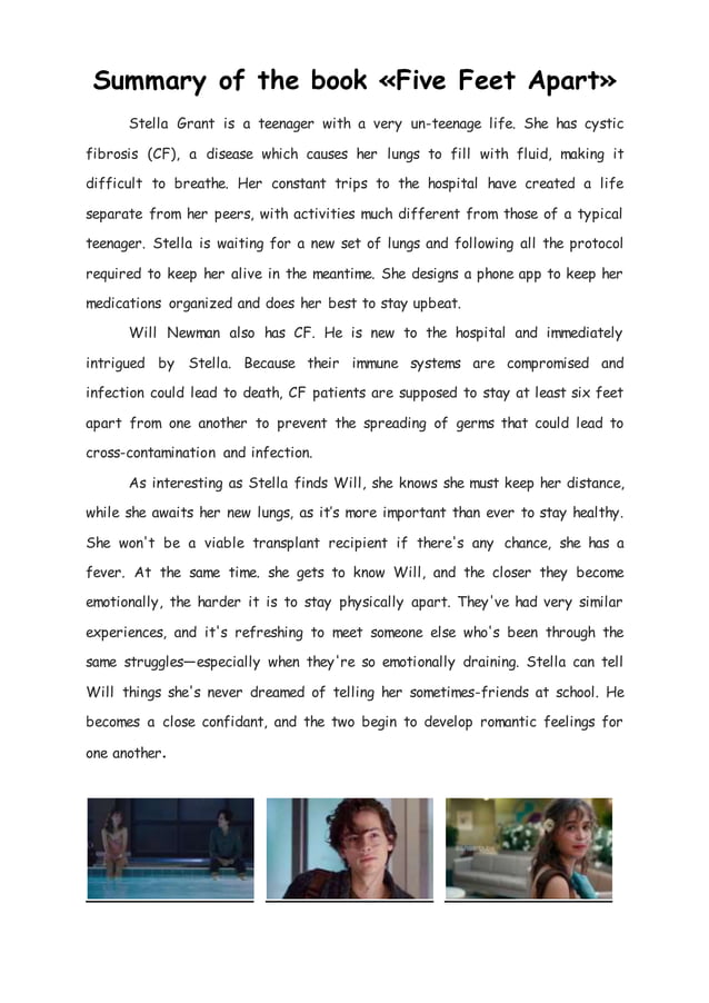 FIVE FEET APART - Summary -RRR- CS Summary | DOCX | Lung and ...