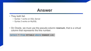 5 surprising oracle sql behaviors that very few people know | PPT