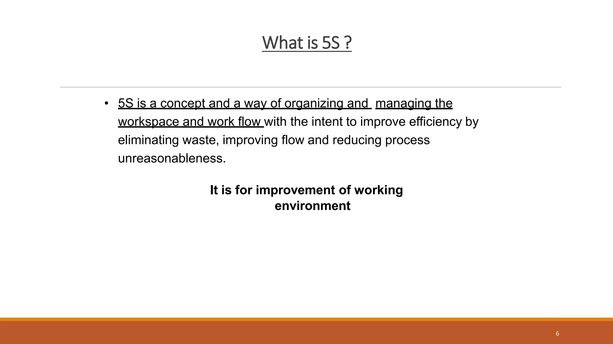 Presentation on 5S workplace management | PPTX