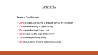 Presentation on 5S workplace management | PPTX