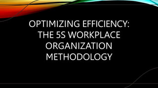 5S WORKPLACE ORGANIZATION AND WORKPLACES | PPT