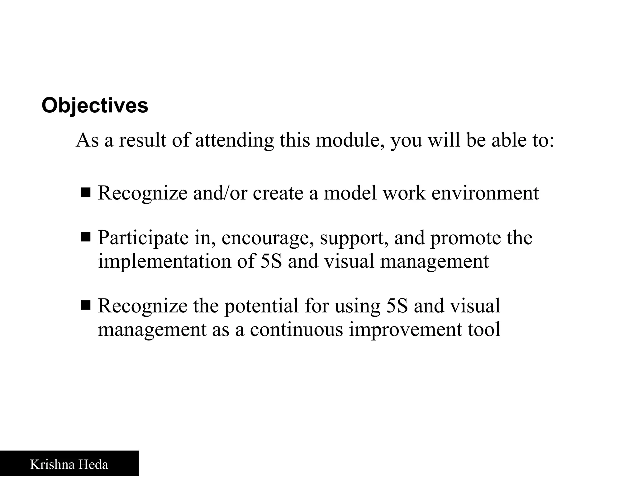 5S Workshop &Visual management - Krishna Heda | PPT