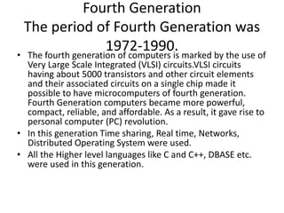 GENERATION OF COMPUTER | PPTX | Computing | Technology & Computing