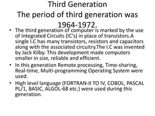 GENERATION OF COMPUTER | PPTX