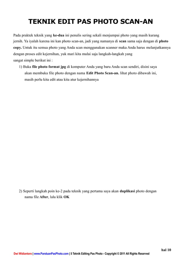 5 teknik editing pas photo | PDF