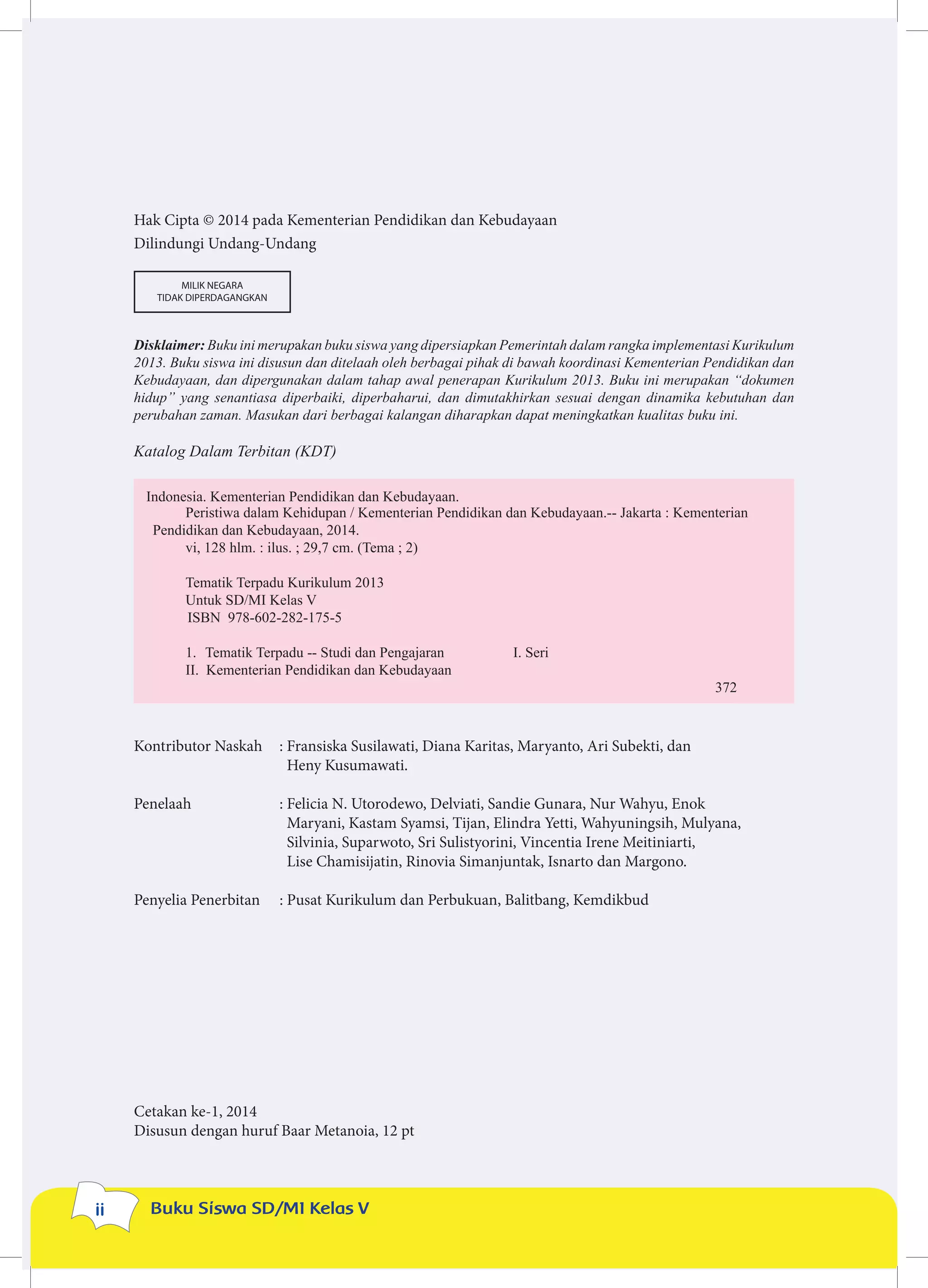 Buku Siswa Kls 5 Tema 2 | PDF
