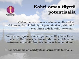 5 terveen onnen avainta- metodin esittely | PPTX