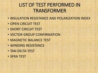 5 TESTING OF TRANSFORMER.pptx