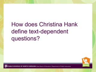 5 text dependent questions and evidence-based answers | PPT ...