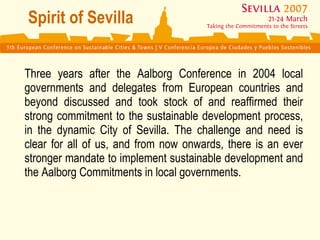 5th European Sustainable Cities And Towns Conference | PPT