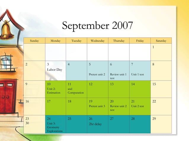 5th Grade Math Calendar2007-2008 | PPT