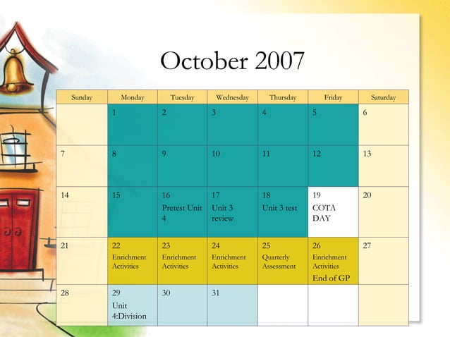 5th Grade Math Calendar2007-2008 | PPT