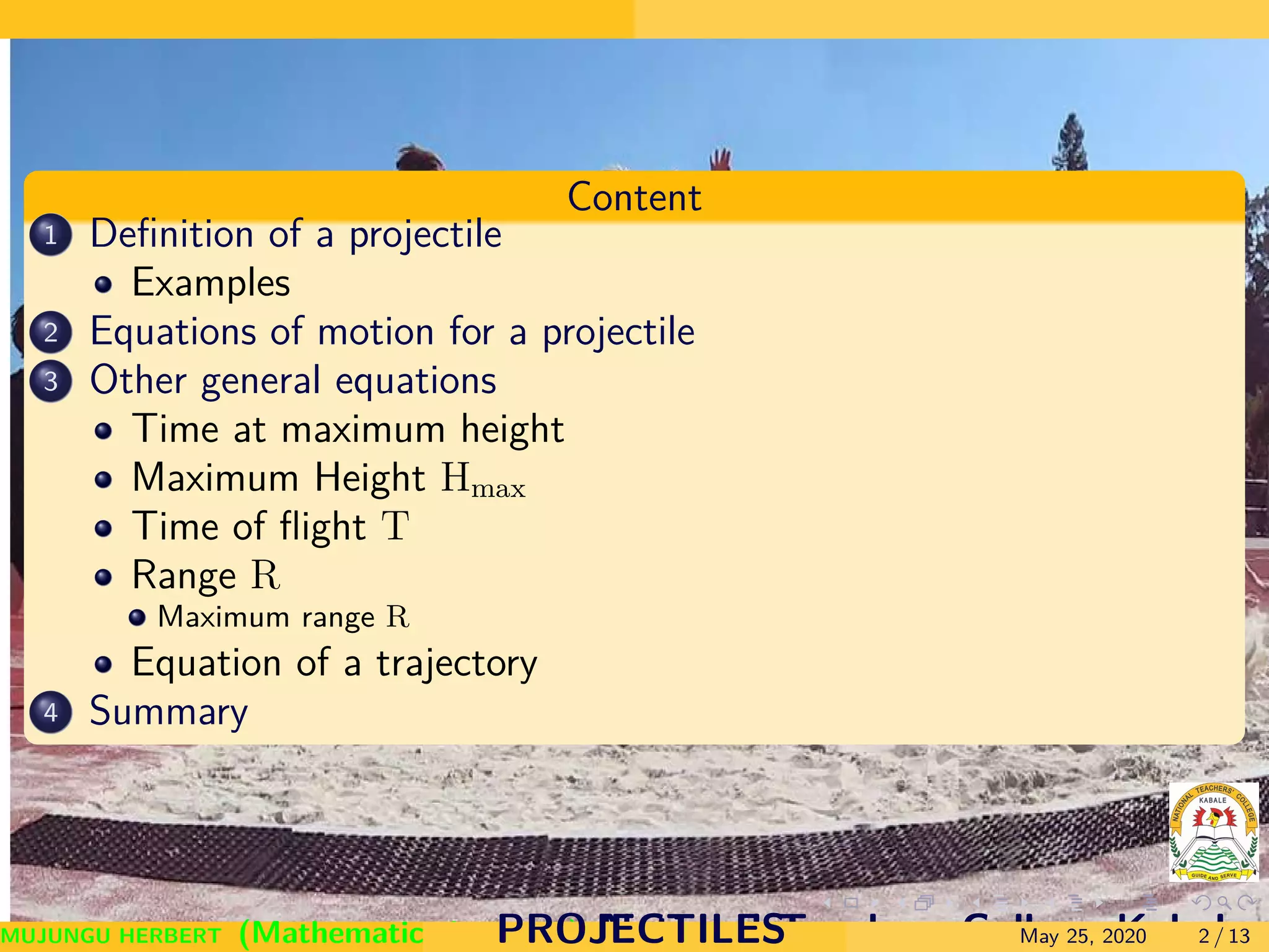 Projectiles | PDF