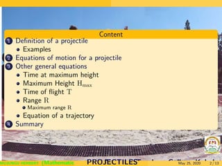 Projectiles | PDF
