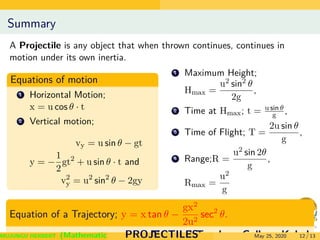 Projectiles | PDF