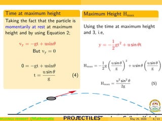 Projectiles | PDF