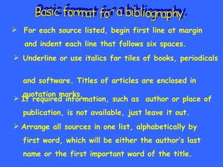 5th Bibliography #3 | PPT | Homework and Study | Education