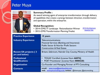 5th CIO 100 summit Enterprise Architecture presentation by PTI ...