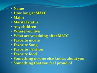 MATC 5th class 9.4.12