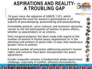 THE ROLE OF WOMEN AND THE VALUE OF GENDER EQUALITY IN ACHIEVING PEACE ...