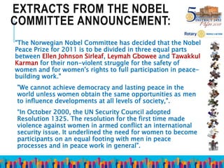 THE ROLE OF WOMEN AND THE VALUE OF GENDER EQUALITY IN ACHIEVING PEACE ...