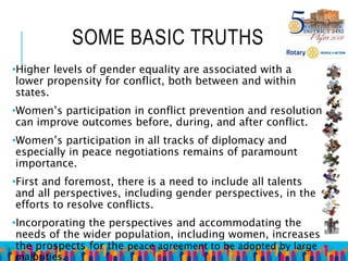 THE ROLE OF WOMEN AND THE VALUE OF GENDER EQUALITY IN ACHIEVING PEACE ...