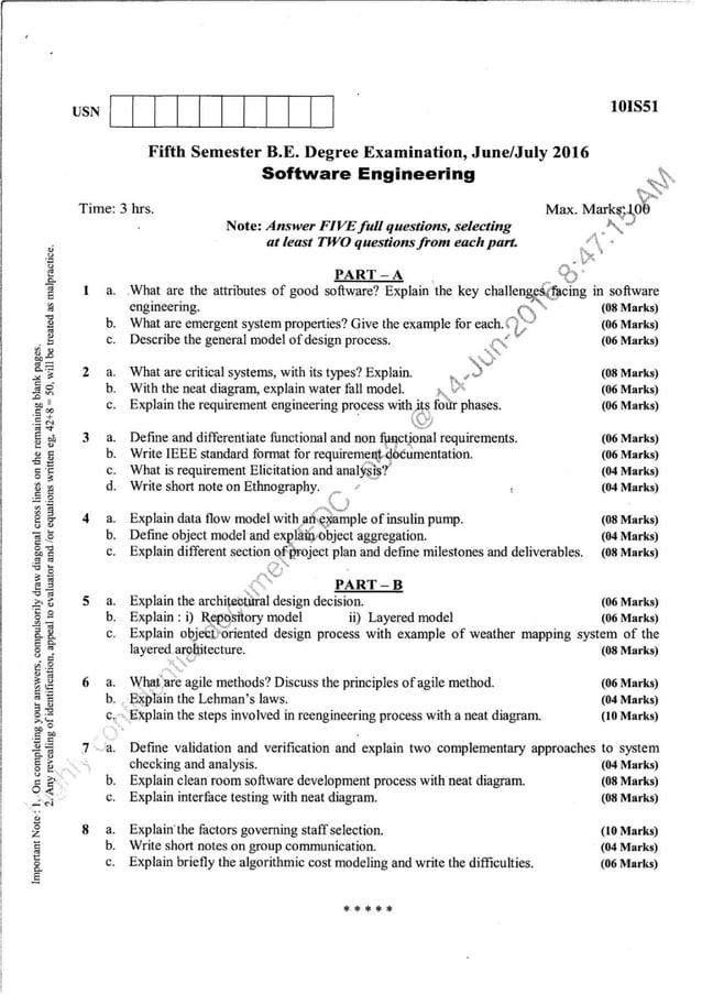 5th semester VTU BE CS & IS question papers from 2010 to July 2016 | PDF