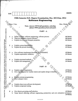 5th cs & is question papers december 2013 | PDF