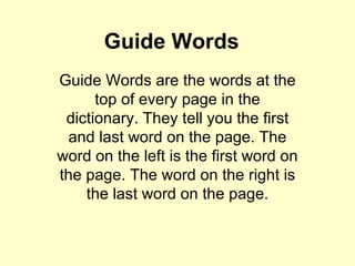 5th Dictionary & Guide Words | PPT