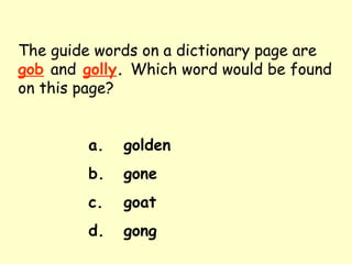 Dictionary Page Guide Words
